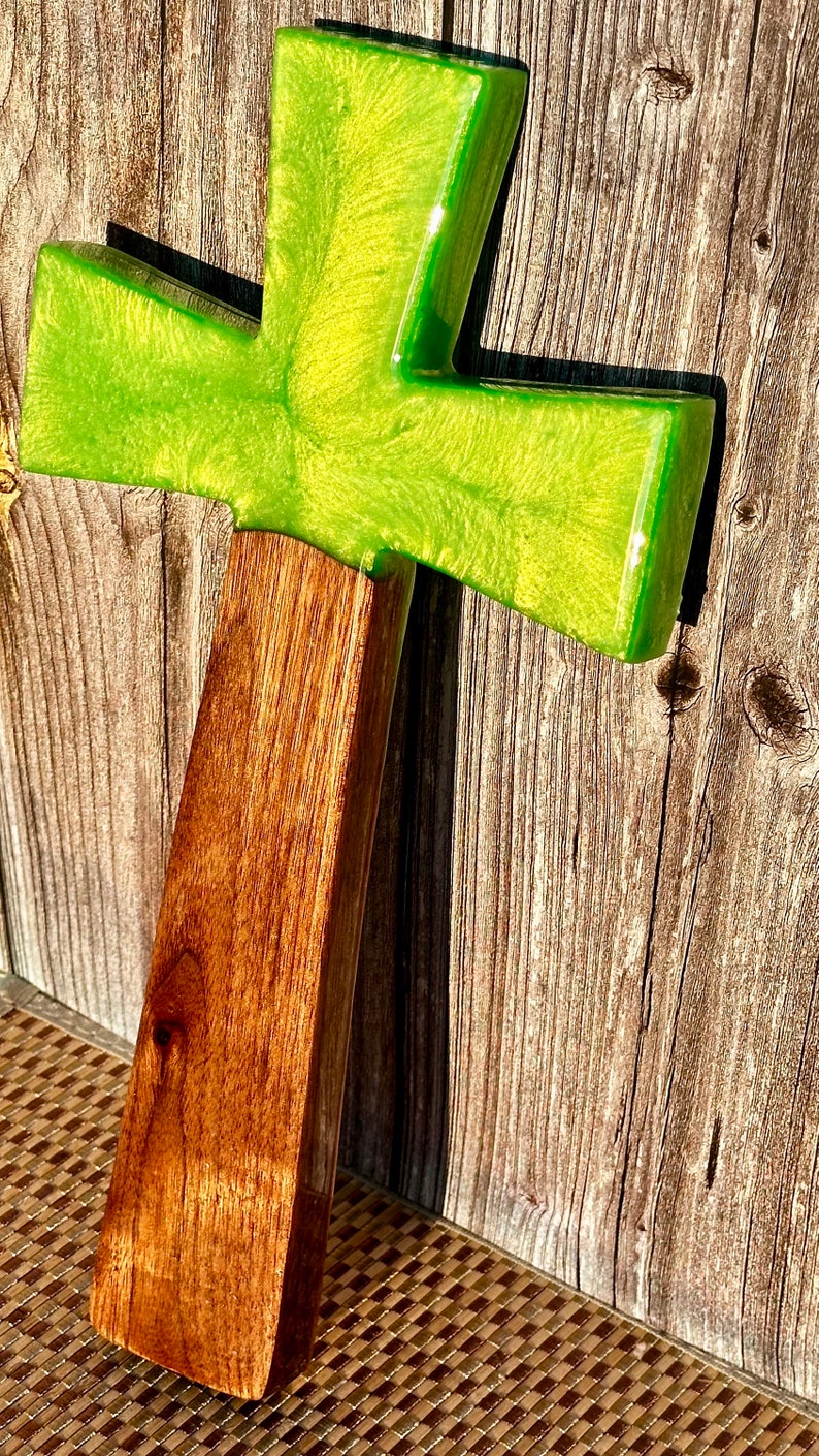 XL Large Lime/neon Green Epoxy Resin Black Walnut Wood Handmade Flared ...