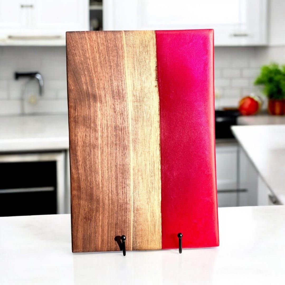 Personalized Charcuterie Board, Hot Pink Black Walnut Wood Serving ...