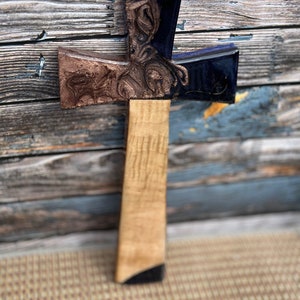 Navy Blue and Copper/bronze Epoxy Resin Olive Wood Traditional Flared ...
