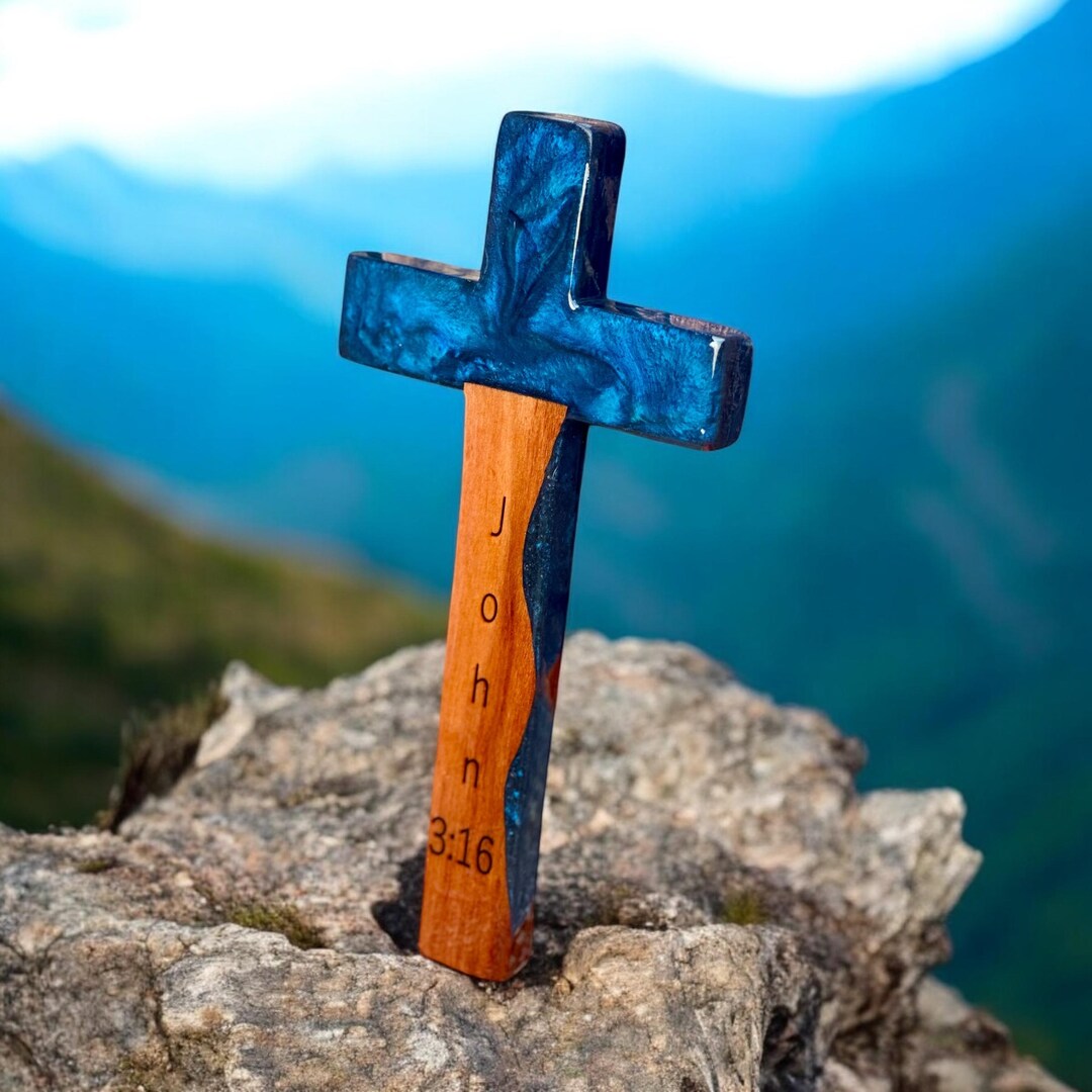 Royal Navy Blue Epoxy Resin Imported Exotic Sapele Wood “john 3:16 ...