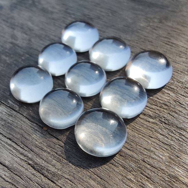 Crystal Quartz Round Flat - Etsy