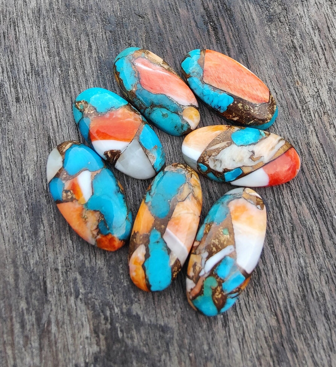 AAA+ Quality Natural Spiny Oyster Turquoise Big Oval Shape Cabochon ...