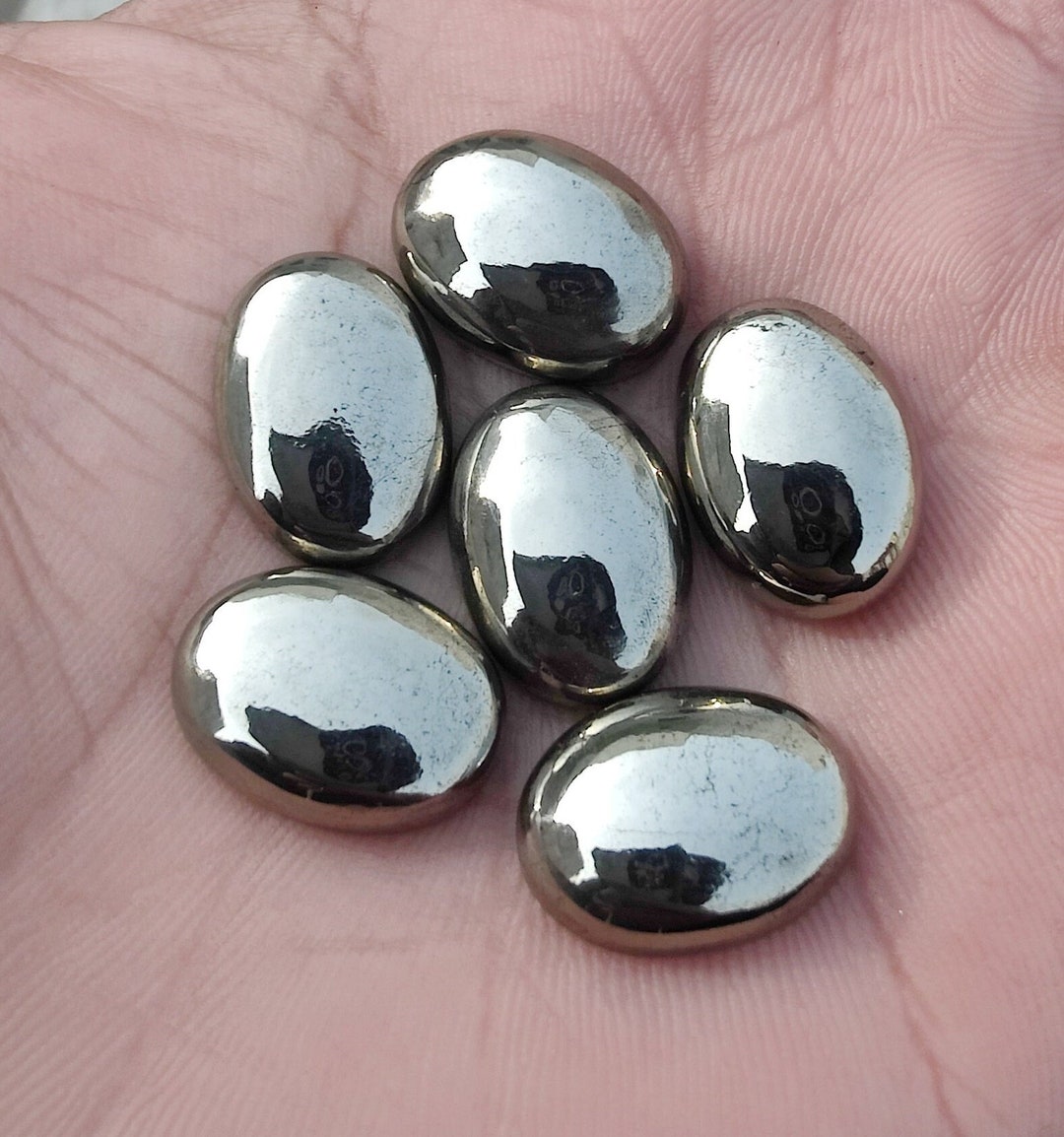 AAA+ Quality Natural Pyrite Oval Shape Cabochon Flat Back Calibrated ...