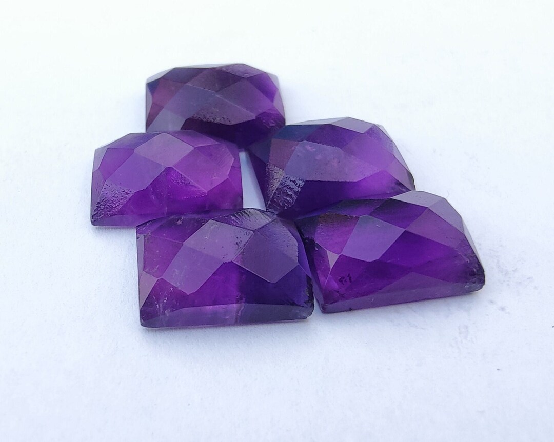 AAA+ Amethyst Gemstone: Rectangle Checker Cut, Calibrated - Etsy