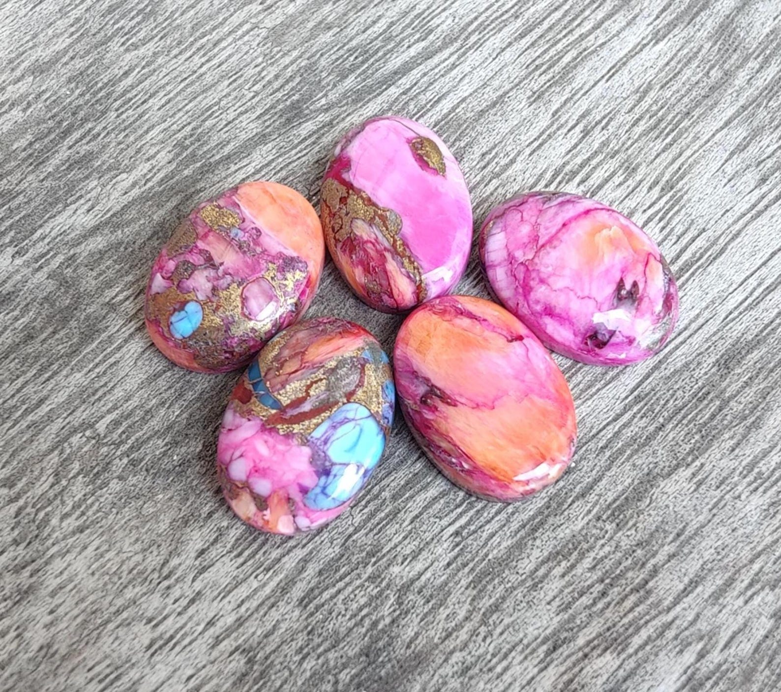 AAA+ Pink Spiny Oyster Turquoise Oval Cabochon: Flat Back Gemstone - Etsy