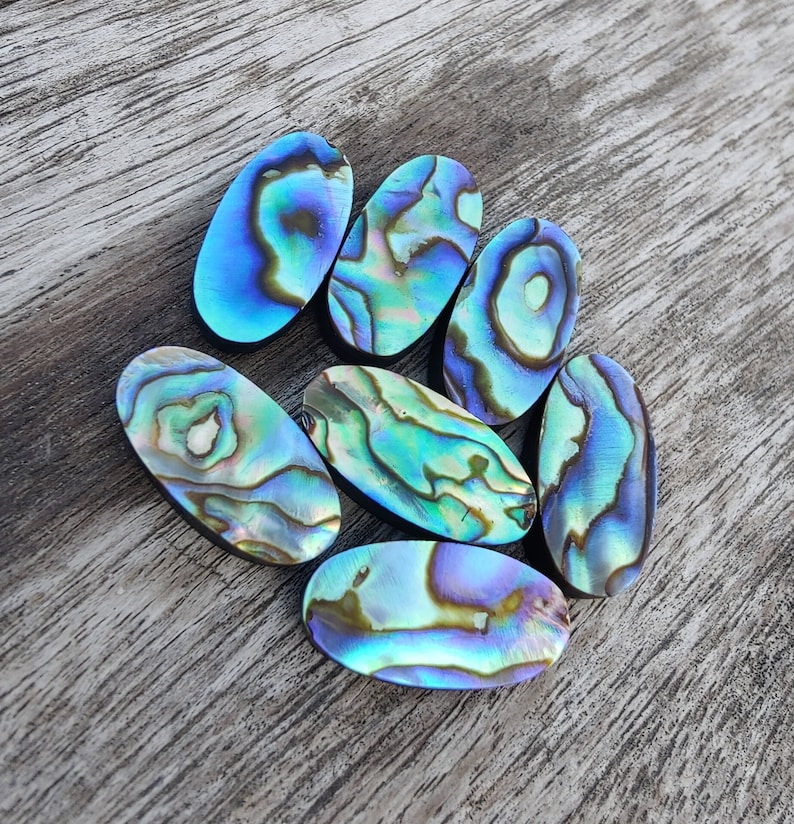 Natural Abalone Shell Big Oval Shape Cabochon Flat Back Calibrated Beda ...