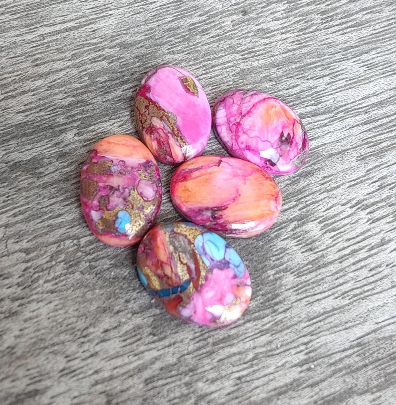 AAA+ Pink Spiny Oyster Turquoise Oval Cabochon: Flat Back Gemstone - Etsy