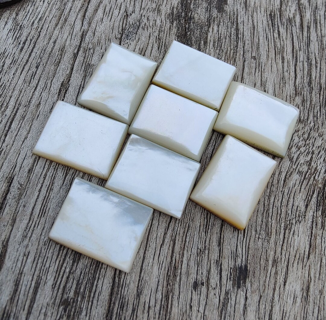 Natural Mother of Pearl Rectangle Shape Cabochon Flat Back Calibrated ...