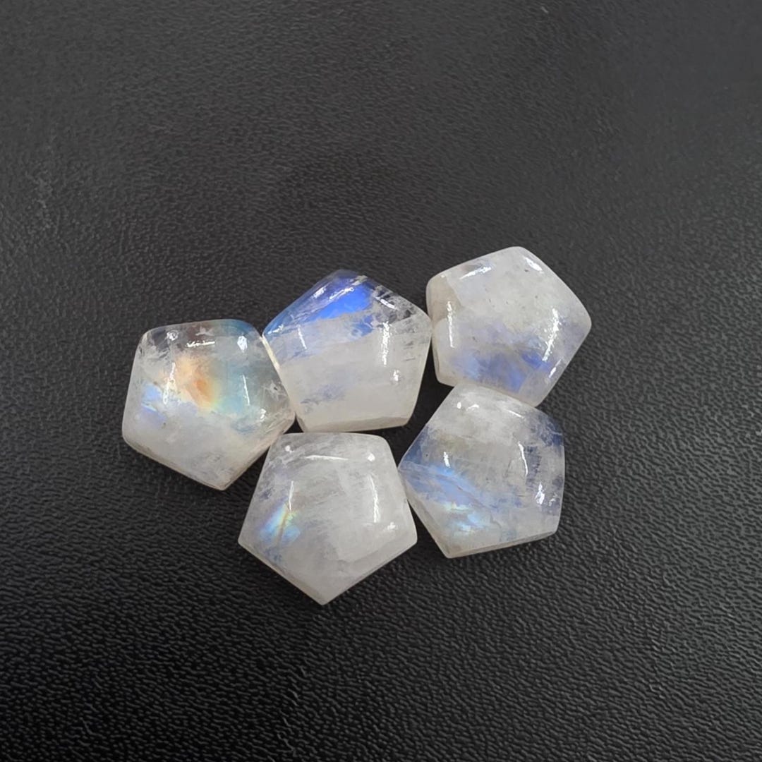 AAA+ Natural Rainbow Moonstone : Hexagon Shape Cabochon , Calibrated ...
