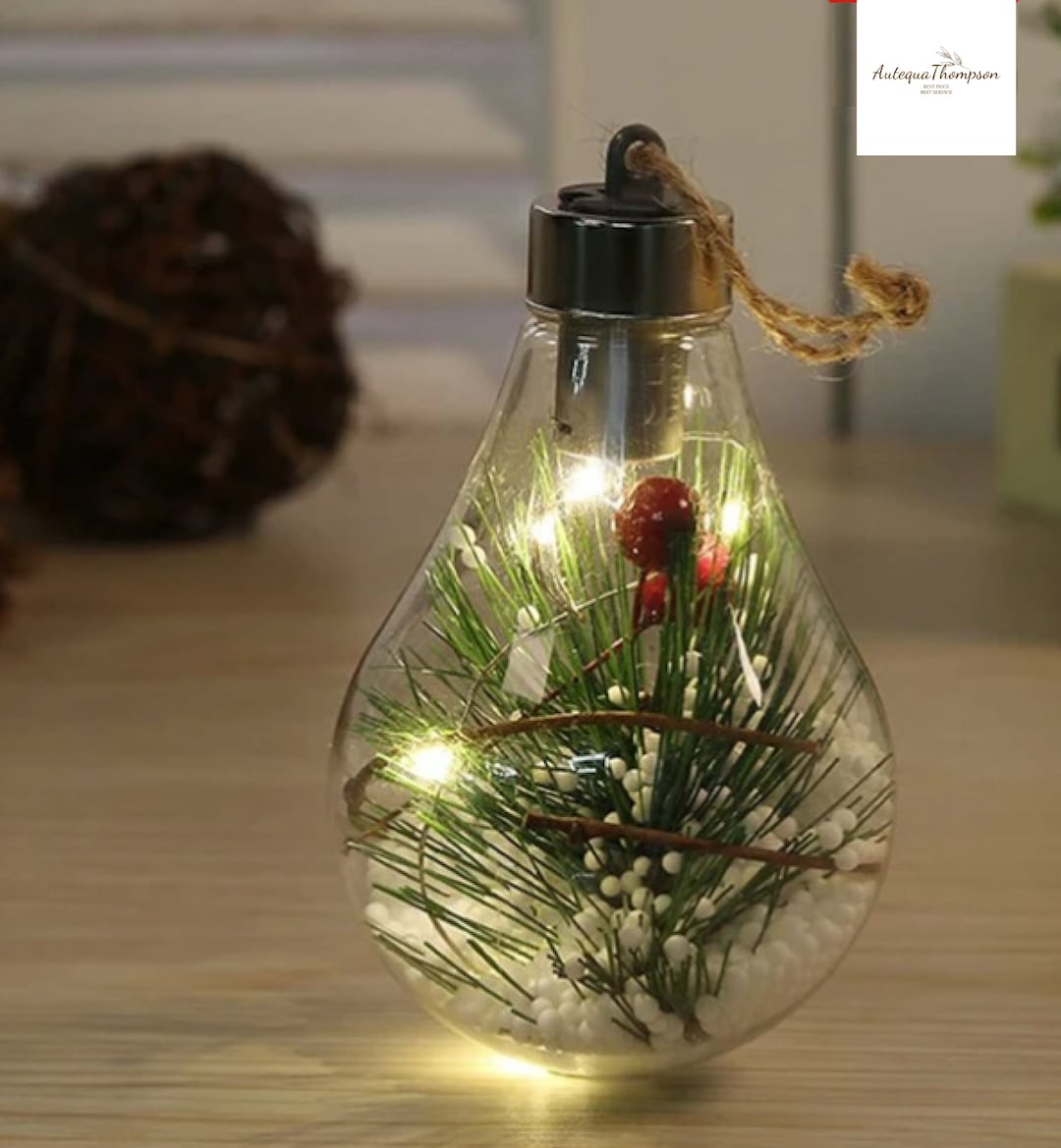 Christmas Light Bulb Christmas Ornaments LED Christmas Tree - Etsy
