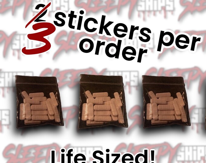 Fake Life Sized Xani Baggie Vinyl Stickers/ Fake Xans Sticker/ Prank ...