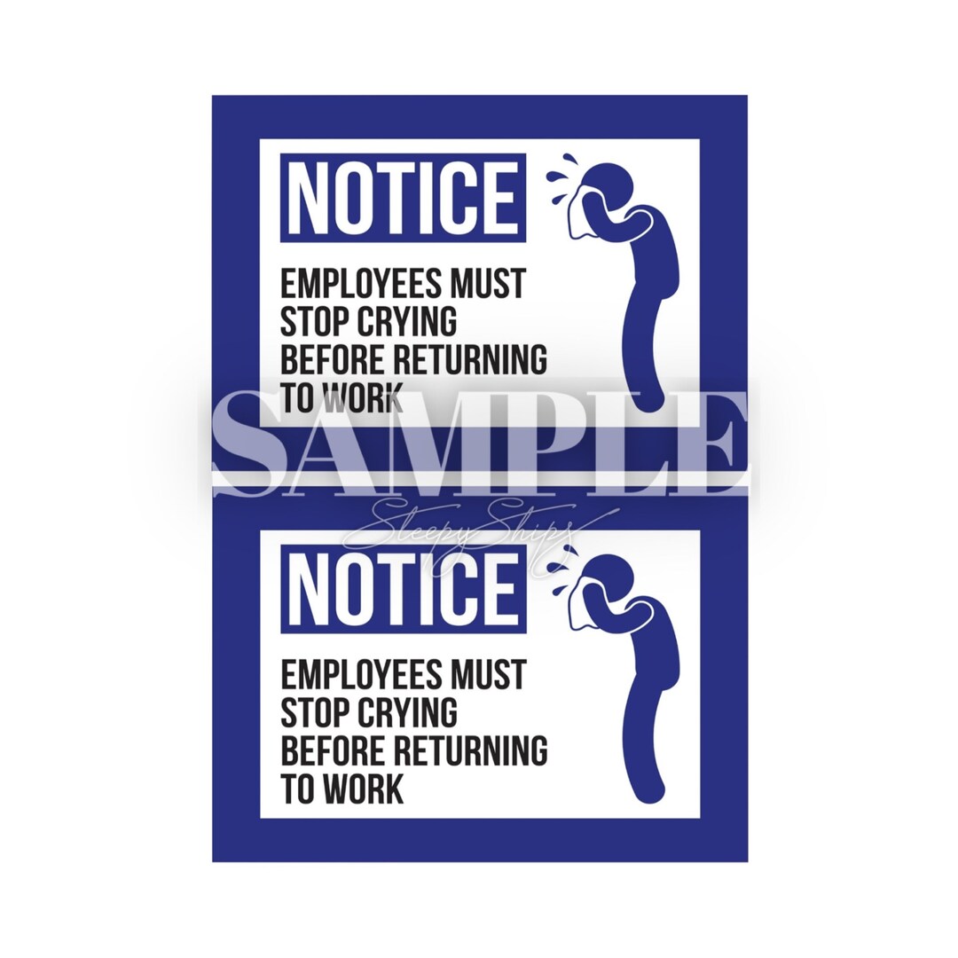 Notice for Employees Prank Vinyl Sticker Pack 2 Count | Water Resistant ...