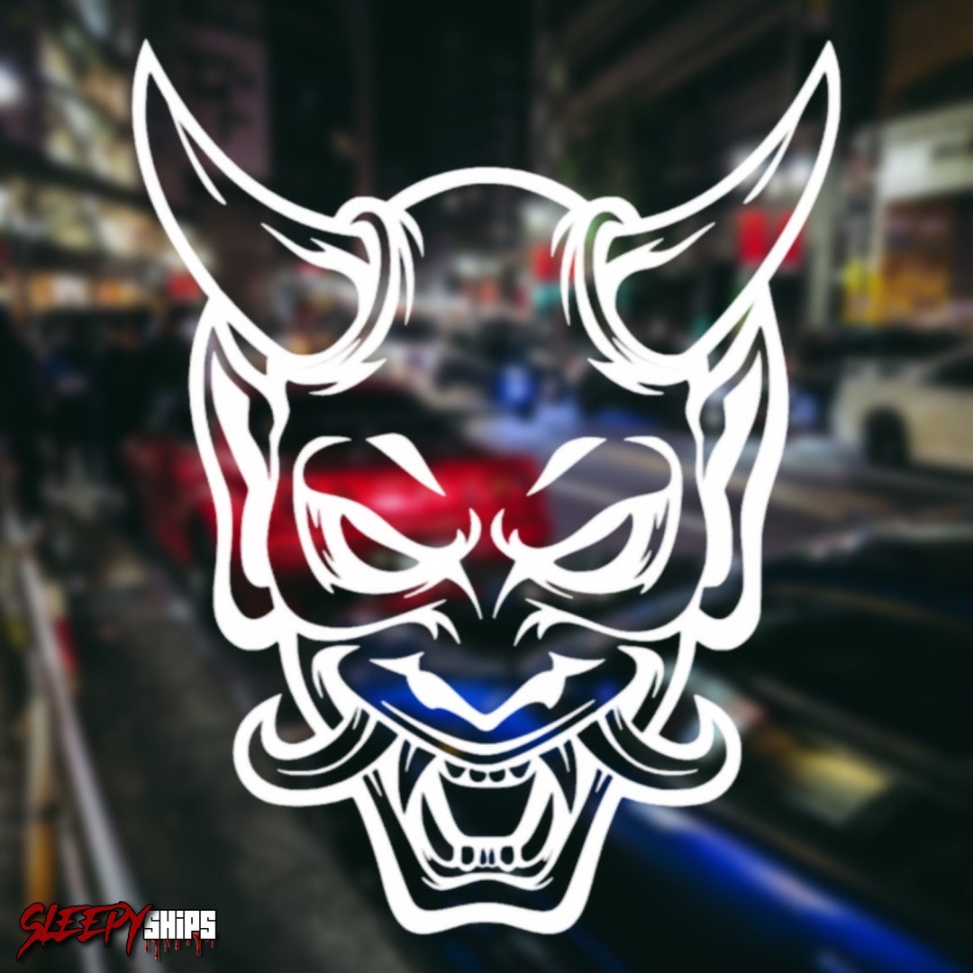 JDM Hannya Mask Vinyl Decal Japanese/ Text/ Banner/ Exhaust/ Ninja ...