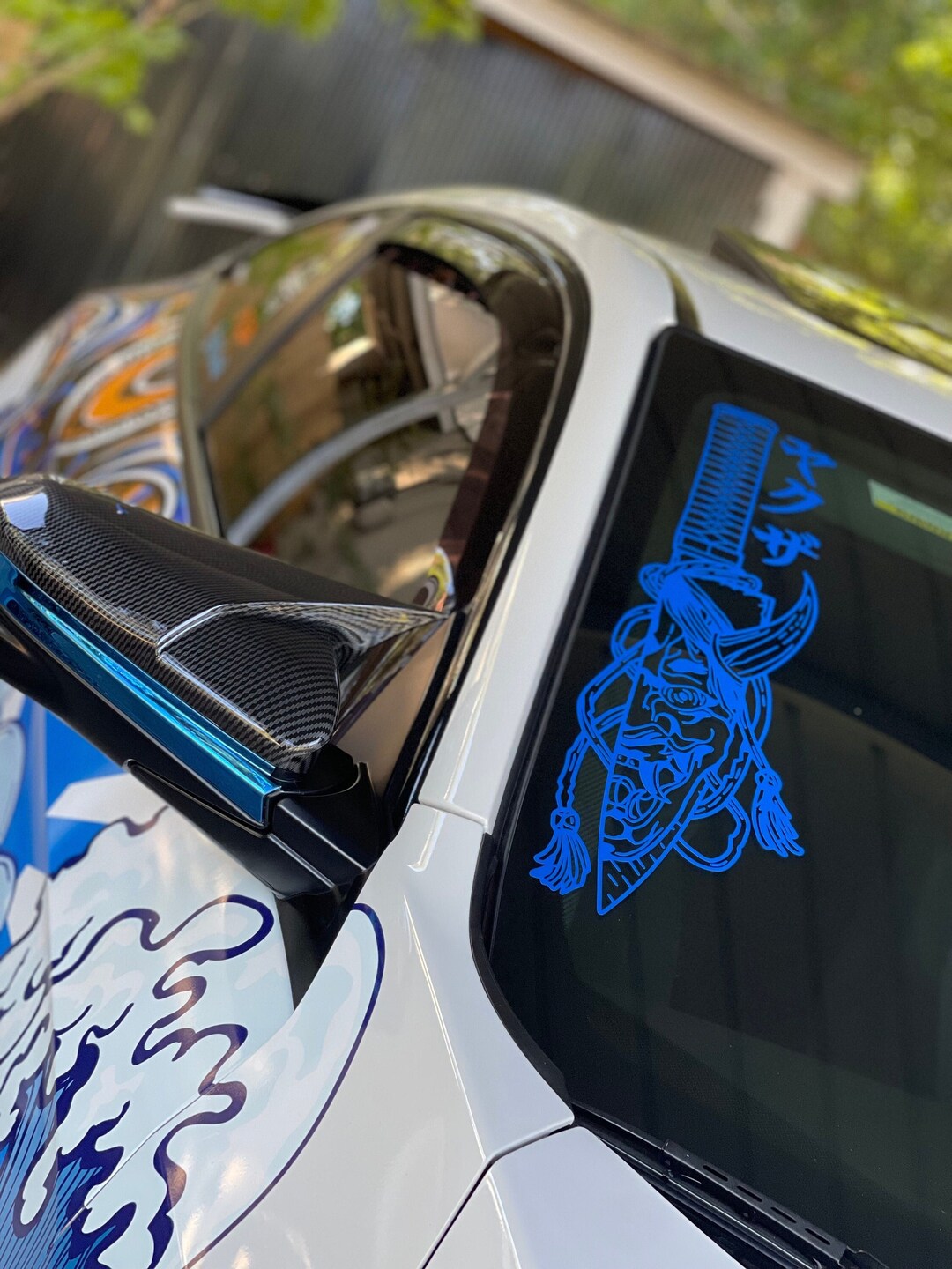 JDM | Hannya Mask Knife Vinyl Decal | Japanese/ Text/ Banner/ Exhaust ...