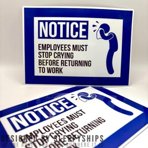 Funny Office Signs (2ct) – Workplace Humor, Boss Gift, Work Desk Décor ...