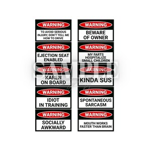 10pcs Kinda Sus Warning Vinyl Sticker Pack for Car, Truck, Suv, Jam ...