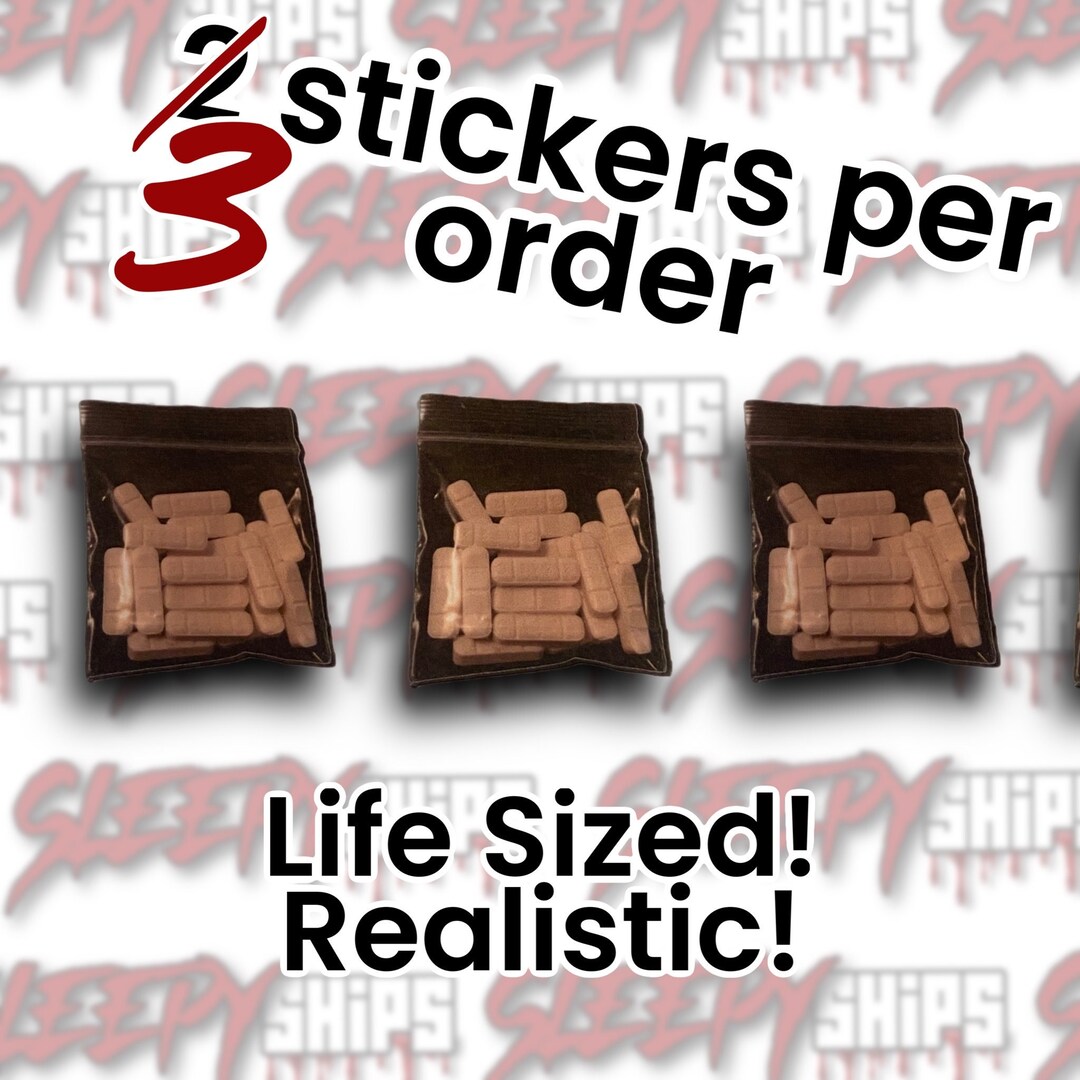 Fake Life Sized Xani Baggie Vinyl Stickers/ Fake Xans Sticker/ Prank ...