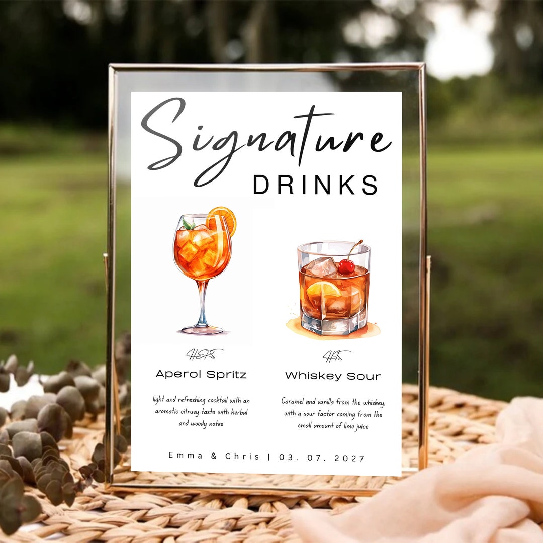 Plantilla de letrero de bebidas exclusivas letrero de cóctel - Etsy España