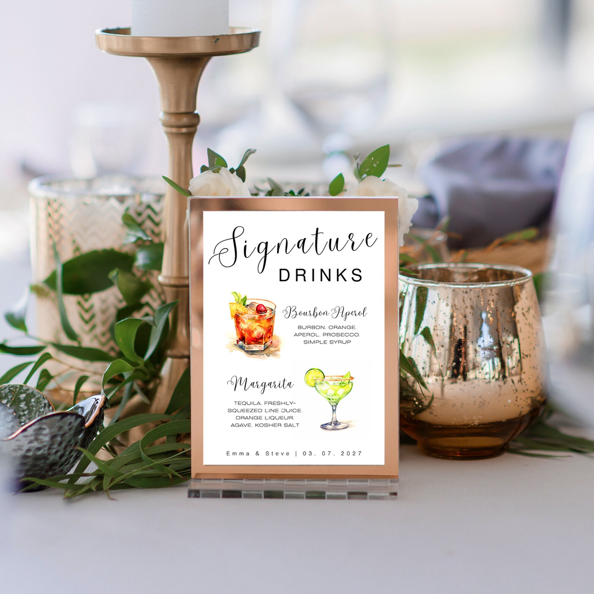 Signature Drinks Sign Template Signature Cocktail Sign - Etsy