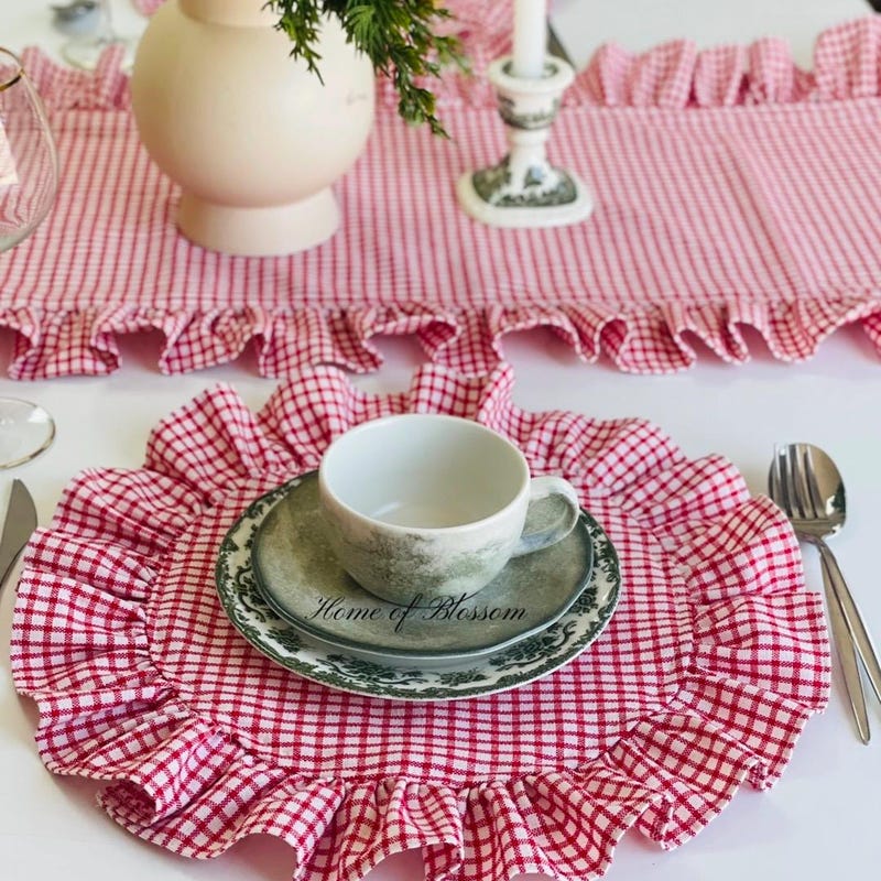 Round Red Placemats - Etsy