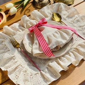 Cream Color Ruffled Placemats, Table Placemats for Kitchen,placemat ...