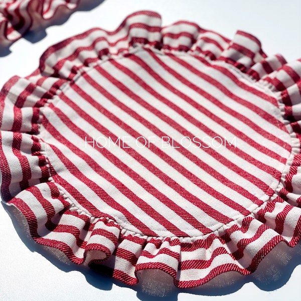 Round Red Placemats - Etsy
