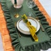 Ruffled Natural Linen Table Runner,farmhouse Linen Table Runner With ...