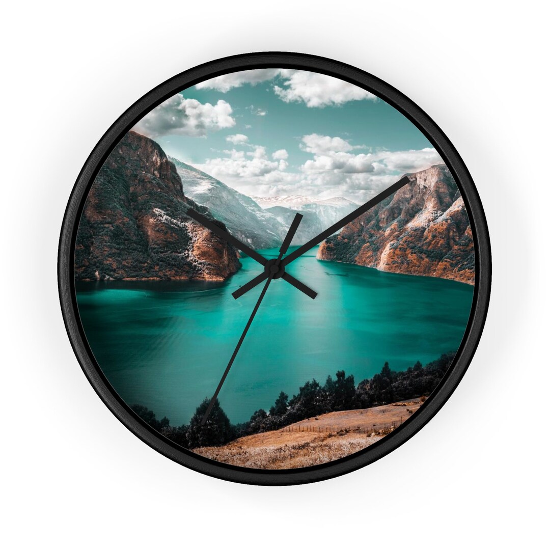 Handcrafted Mountain Lake Skyline Wall Clock Perfect Home - Etsy