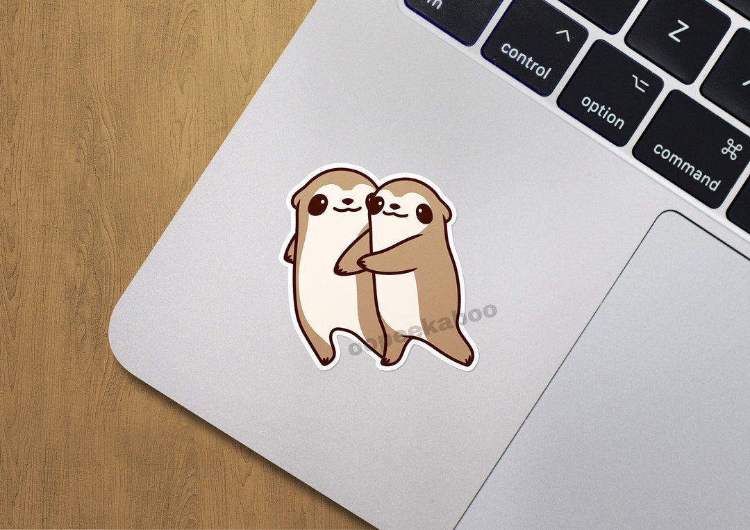 Cute Twin Sloth Sticker, 2 Sloths Together, Kawaii Animal Sticker ...