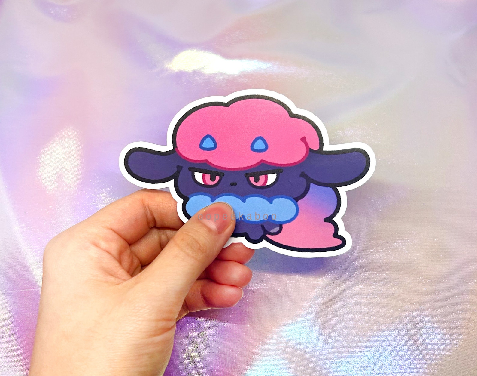 Daedream Palworld Inspired Sticker, Kawaii Pals Dark Purple Fanart ...