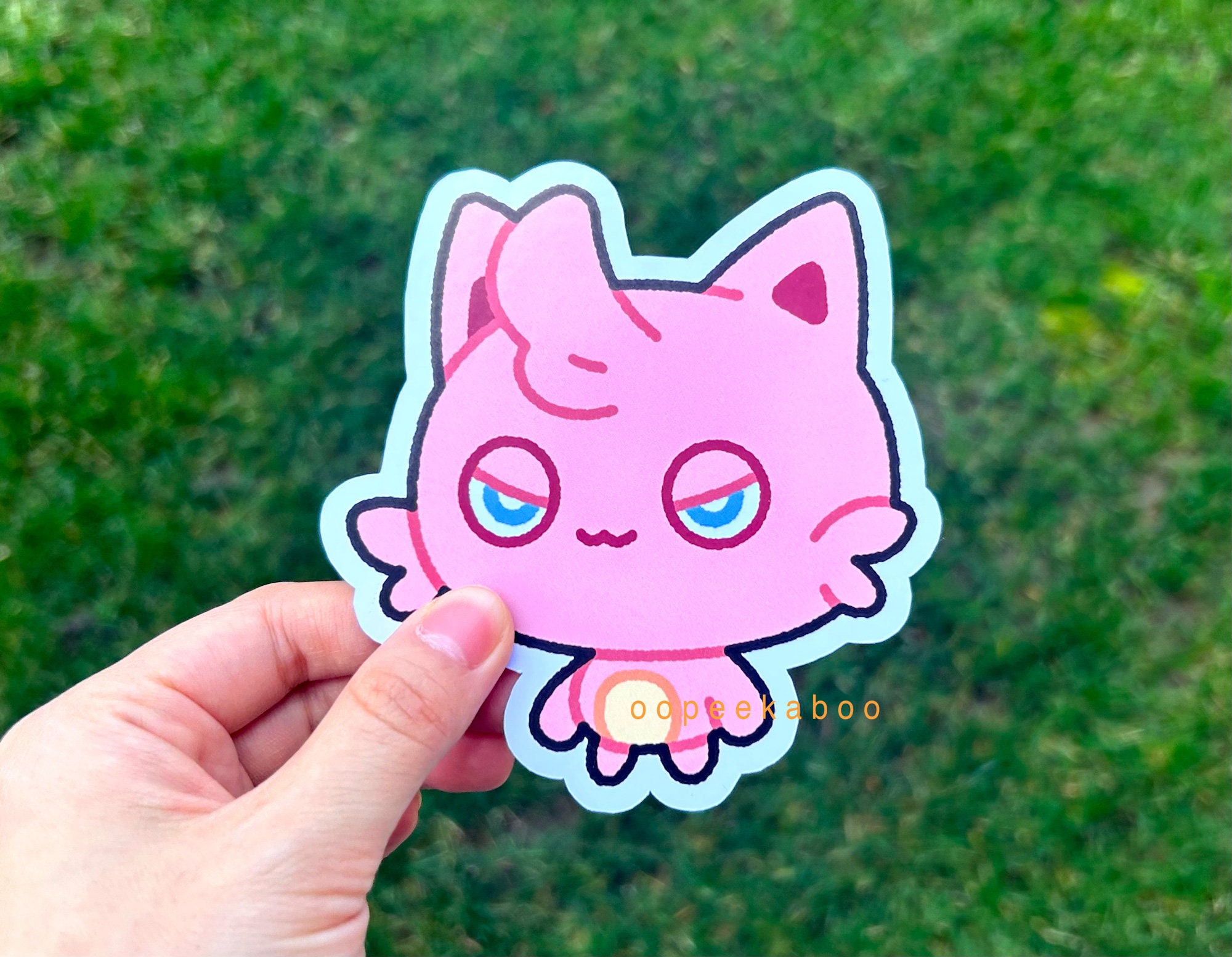 Cattiva Palworld Inspired Sticker, Kawaii Pals Pink Cat Fanart Sticker ...