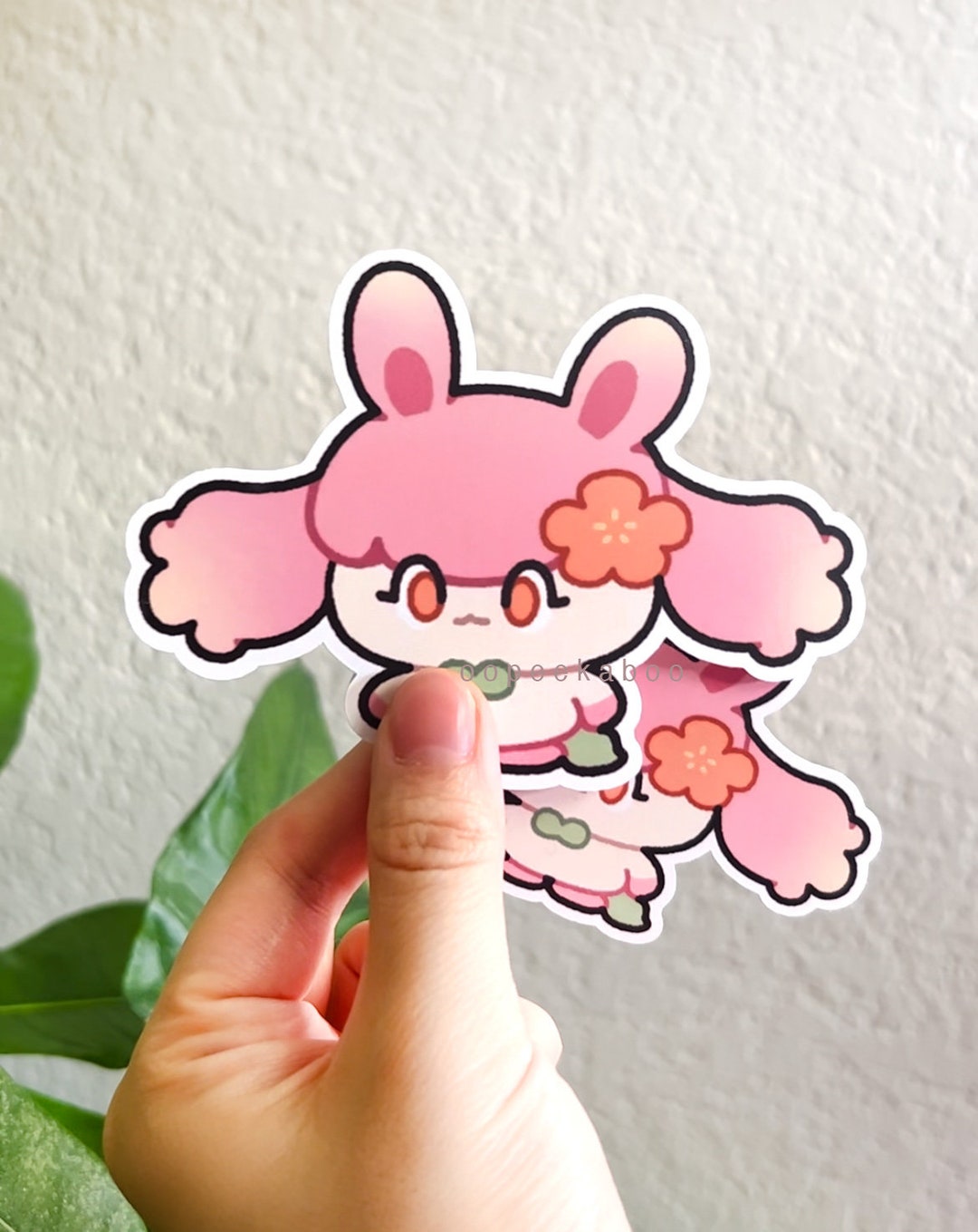 Flopie Palworld Inspired Sticker, Kawaii Pals Pink Rabbit Fanart ...