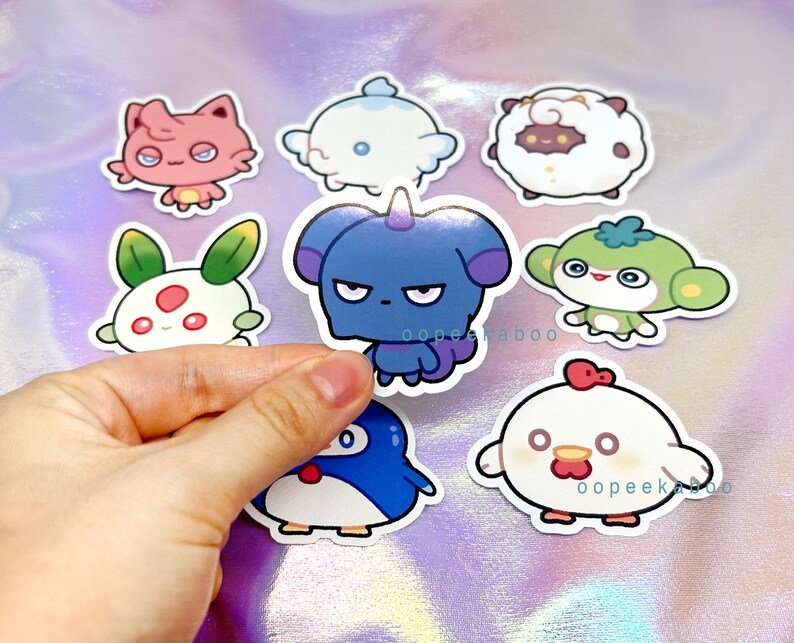 Palworld Inspired Sticker Pack 8pcs, Kawaii Pals Fanart Stickers, Die ...