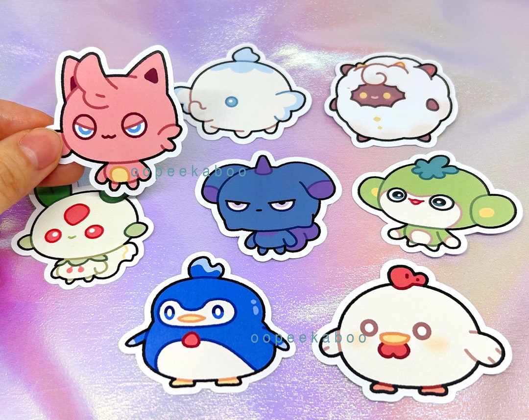 Palworld Inspired Sticker Pack 8pcs, Kawaii Pals Fanart Stickers, Die ...