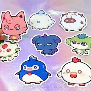 8pcs Small Palworld Inspired Sticker Pack, Cute Pals Fanart Stickers ...