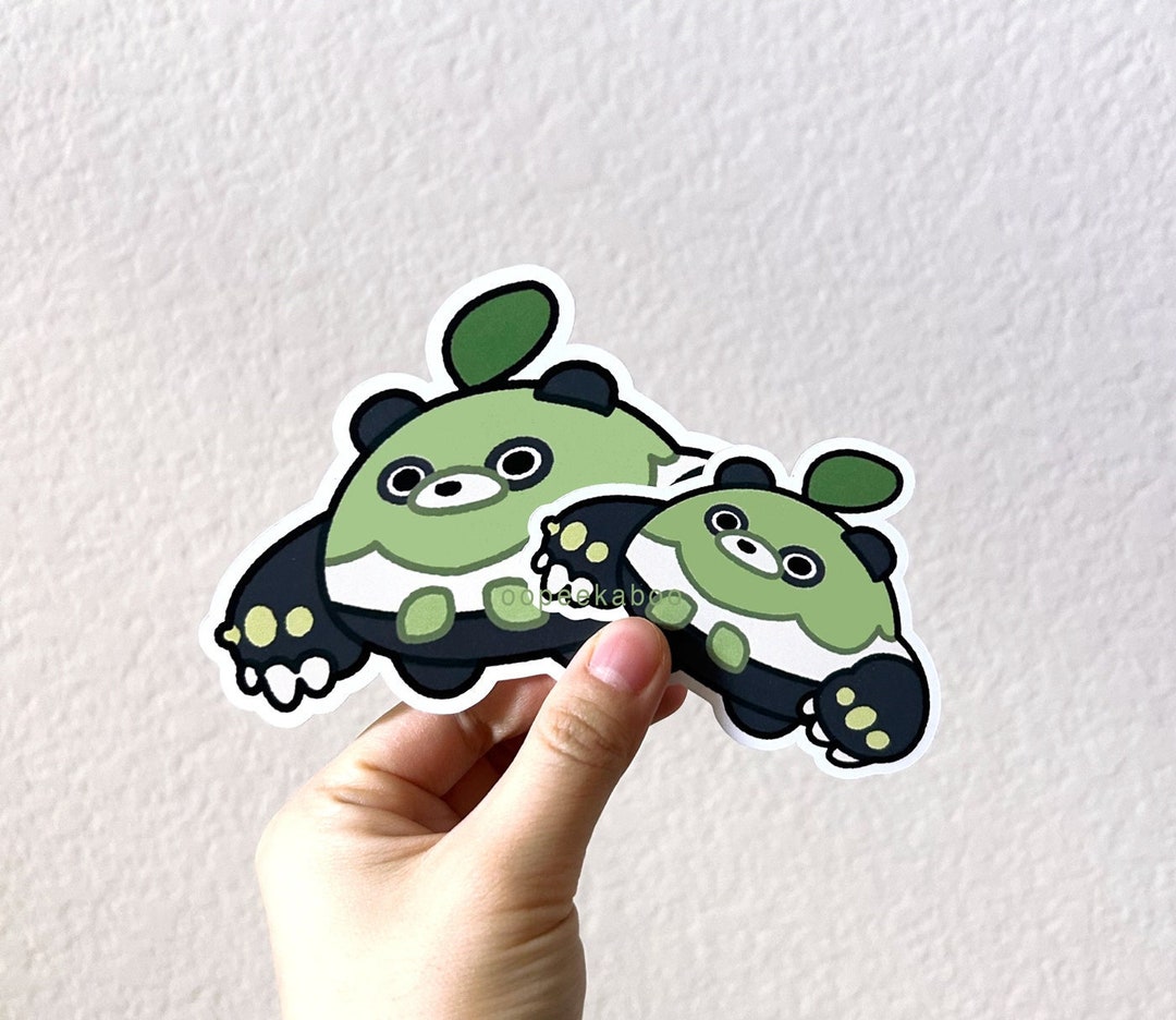 Mossanda Palworld Inspired Sticker, Kawaii Pals Grass Green Panda, Die ...