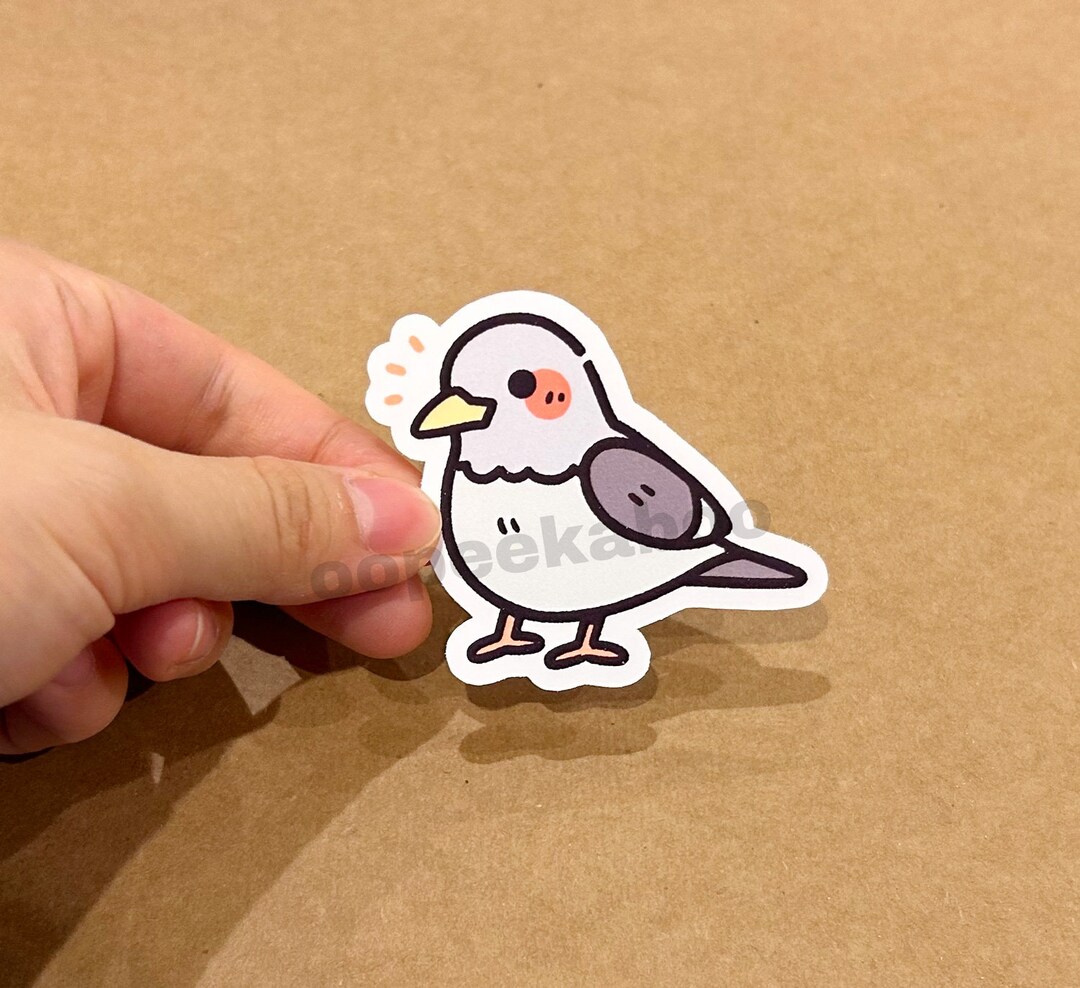 Shy Pigeon Sticker, Bird Stickers, Pigeon Laptop Stickers, Bird Water ...