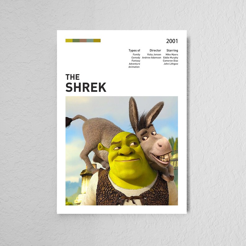 Shrek Animation Customized Posters, Personalized Movie Posters, Classic ...