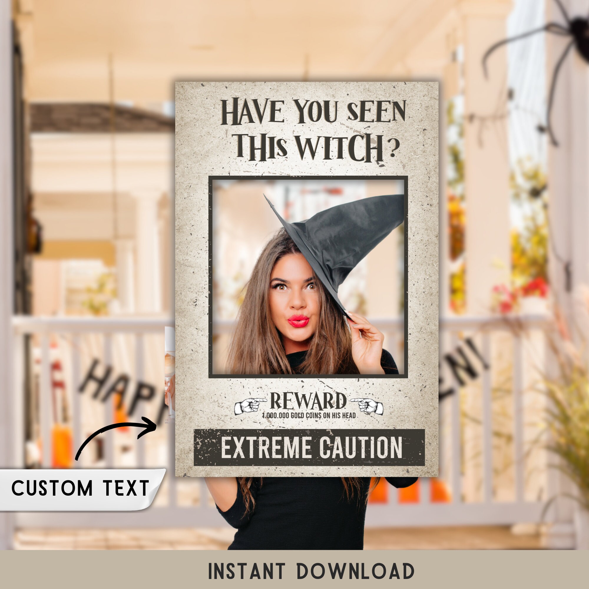 Have You Seen This Witch Photo Booth Prop Frame, Custom Halloween Party ...