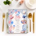 4th of July Watercolor Menu Template, Fourth of July Menu Template ...