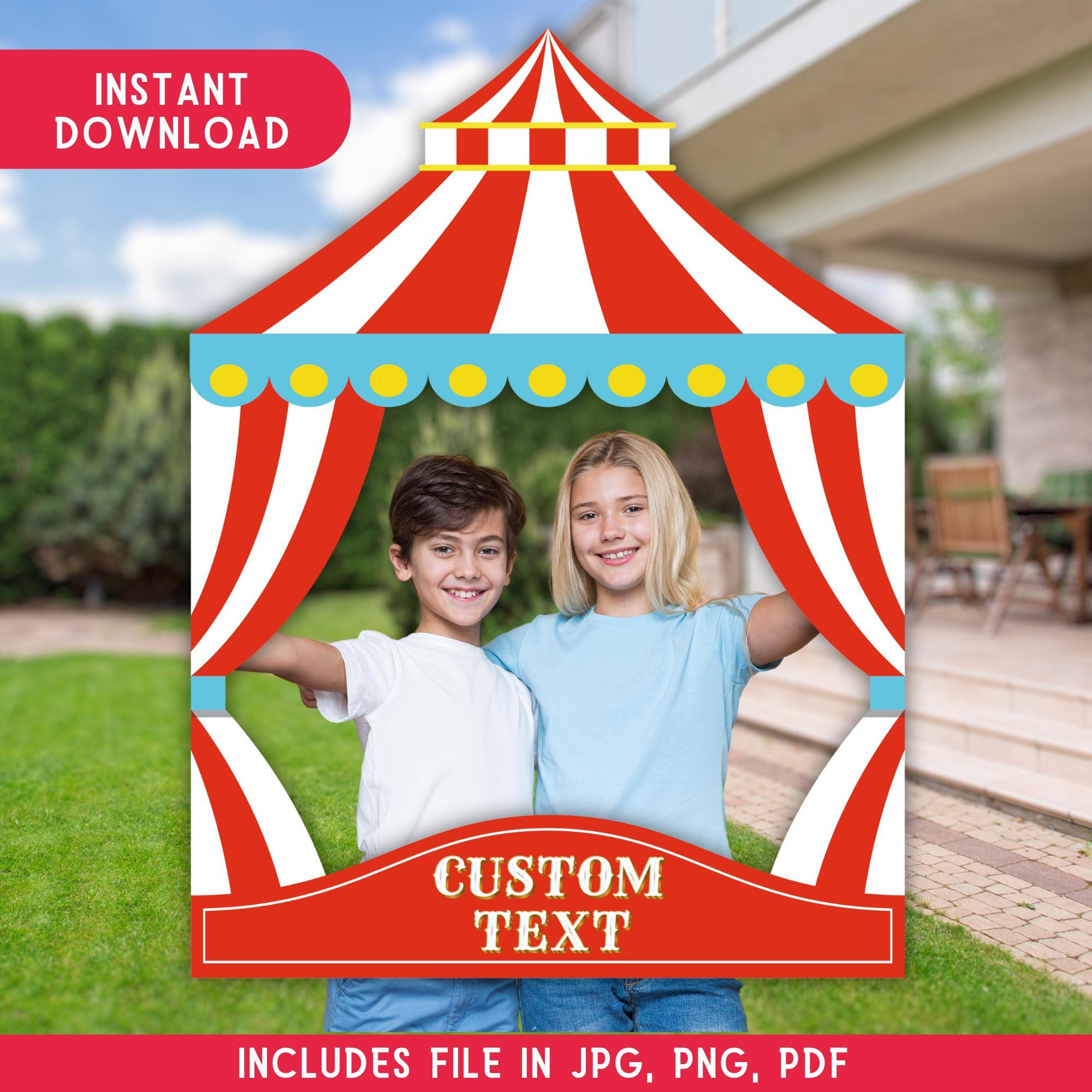 Circus Tent Selfie Frame, Circus Custom Text, Circus Photo Booth ...