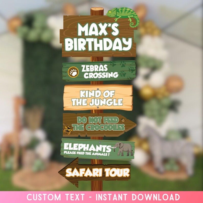 Safari Welcome Sign, Safari Directional Sign, Safari Custom Text ...