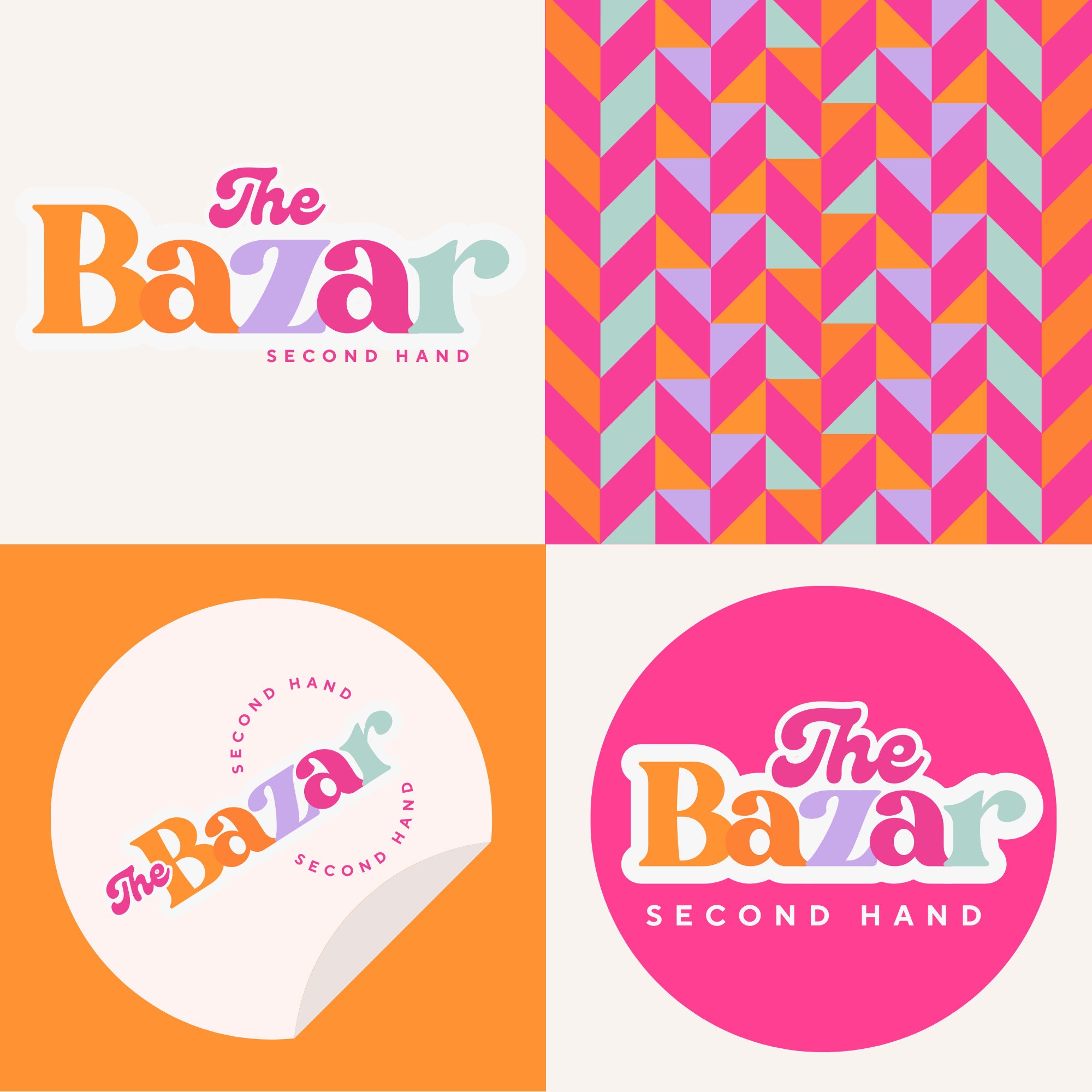 Colorful Logo Canva Template, Clothing Logo, Pink Logo Template, Fun ...