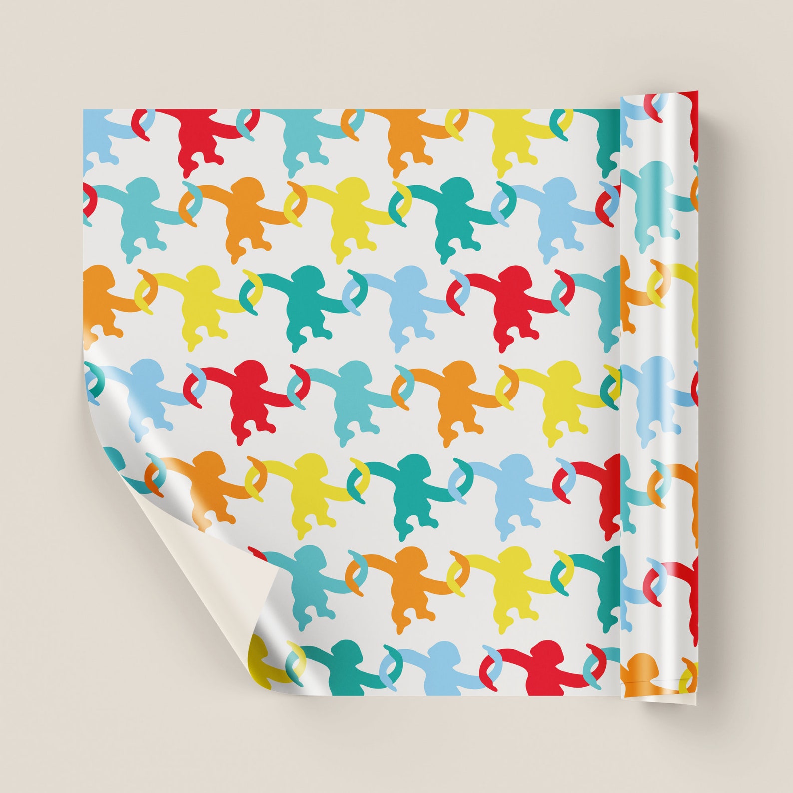 Barrel of Monkey Seamless Pattern, Monkey Silhouette Pattern, Playful ...