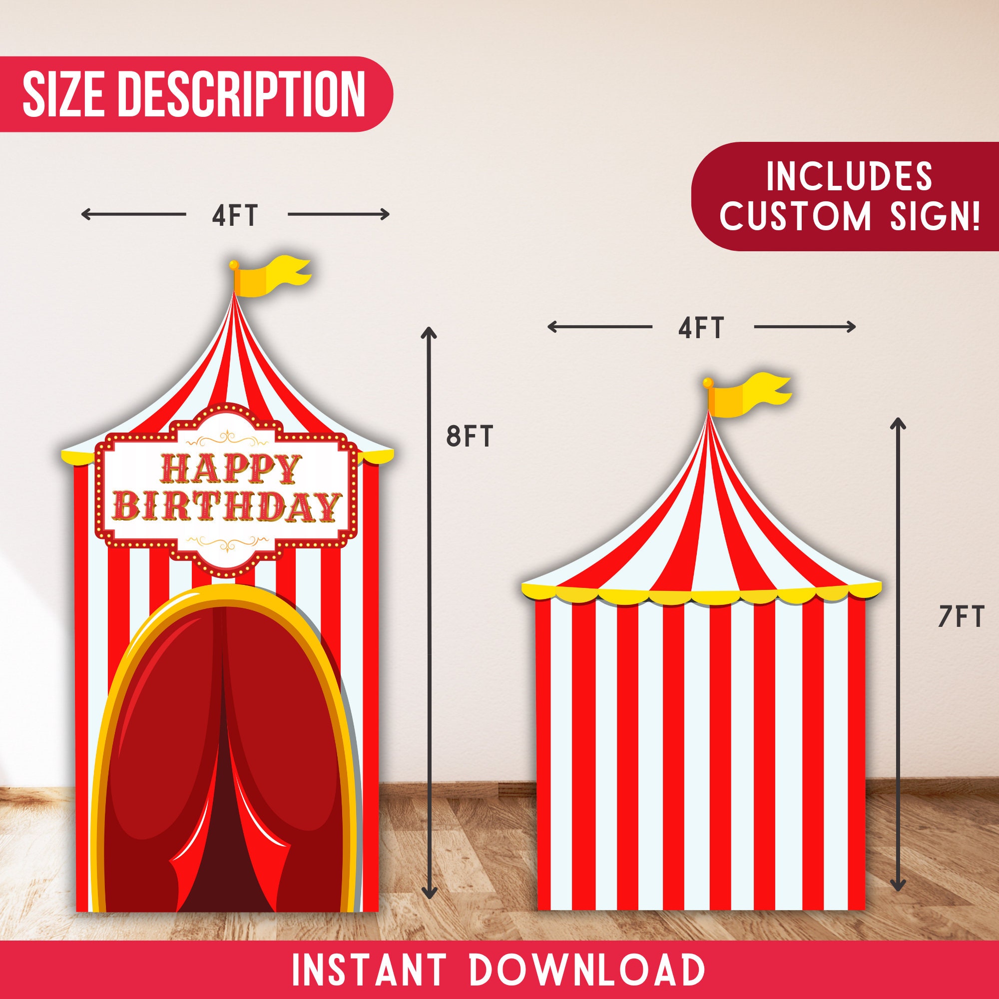Circus Tent, Circus Custom Text, Circus Birthday Party, Carnival ...