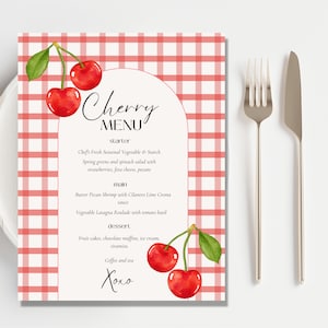 Cherry Menu Template, Sweet Cherry Menu, Red Cherry Menu, Cherries Menu ...