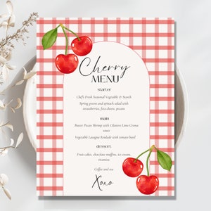 Cherry Menu Template, Sweet Cherry Menu, Red Cherry Menu, Cherries Menu ...