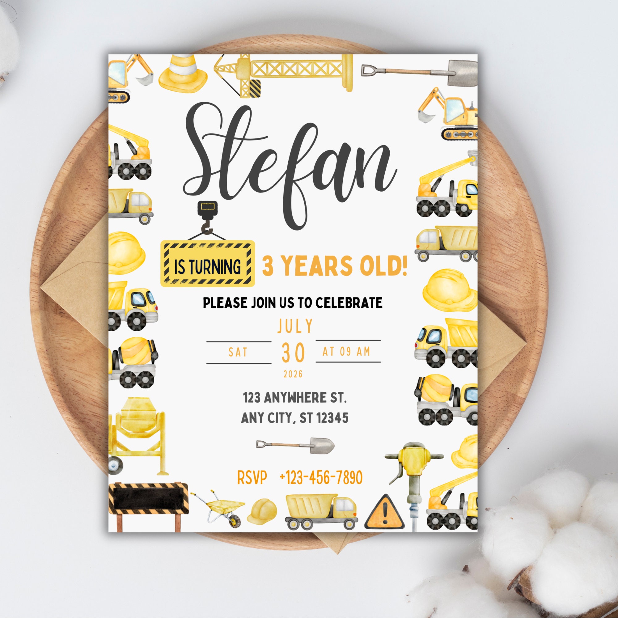 Construction Invitation Template,, Construction Birthday, Dump Truck ...