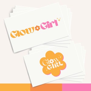 Girl Logo Design Template, Editable Canva Logo, Pink Groovy Aesthetic ...