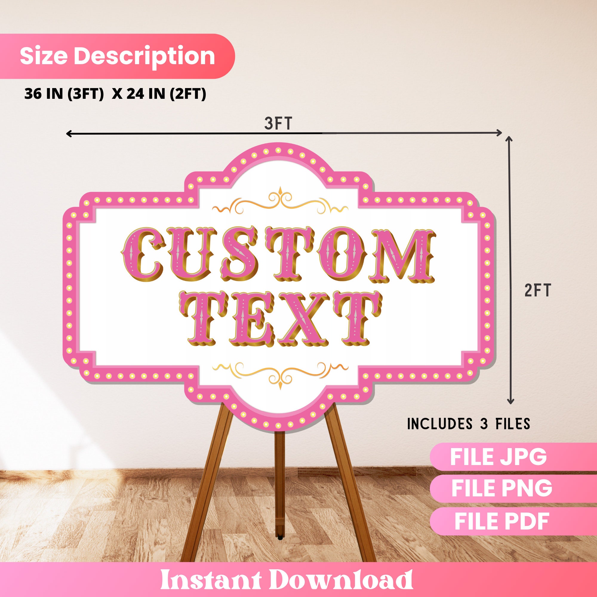 Pink Sign Circus, Carnival Party Sign, Carnival Welcome Sign, Custom ...